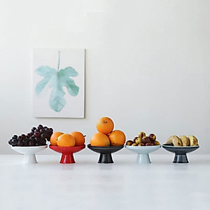Fruit Bowl Creative High-footed Ceramic Fruit Plate Dessert Plate Fruit Tray Rack Home Living Room Coffee Table Snack Candy Saucer Fruit Basket (Color : Navy blue)