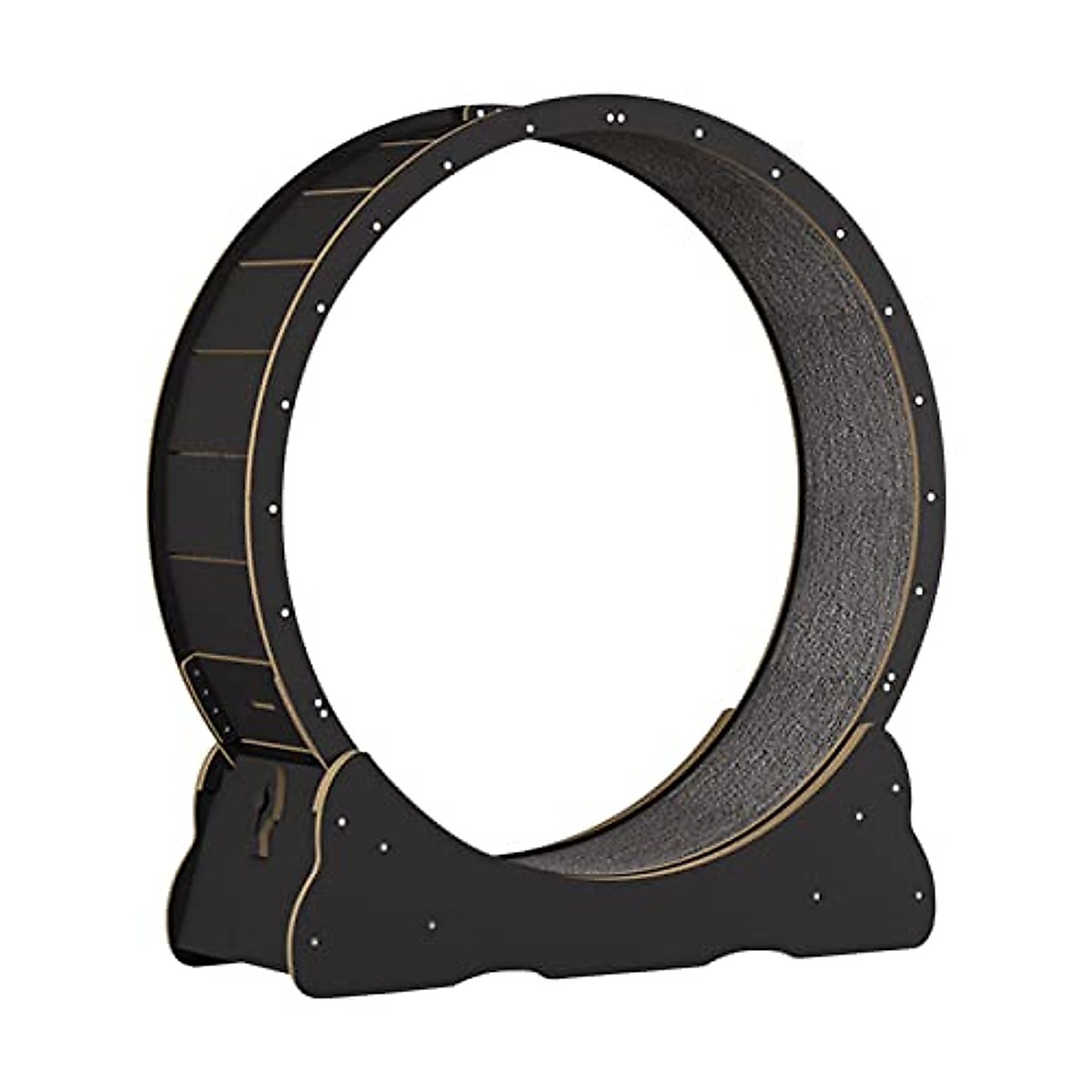 Pet Cat Running Wheel Treadmill Sport Climbing Frame Mute with Carpeted Runway Indoor Toys Exercise Wheel for Fitness Workout, Black, L