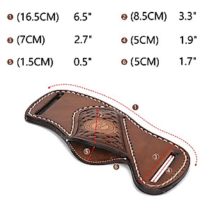 Tourbon Leather Pocket Knife Sheath for Left-Handed Draw Out Folding Knives Holder Carrier EDC Tools Holster for Belt