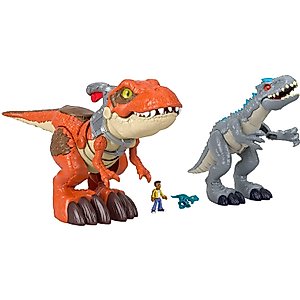 Fisher-Price Imaginext Jurassic World Camp Cretaceous Indominus Rex and T. Rex, Dinosaur Toy Set for Preschool Kids Ages 3-8 Years