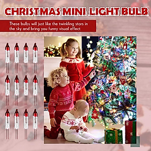 Riakrum 100 Pcs Christmas Replacement Mini Light Bulbs Bulk 0.17A Bulb Flasher Christmas Replacement Bulb Christmas Tree Incandescent Light Bulb Mini String Light Bulb (No Base, 3.5V 0.595W)