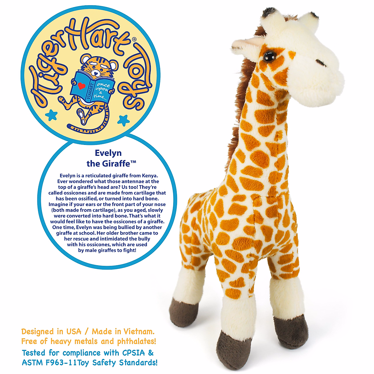TigerHart Evelyn The Giraffe - 11 Inch Stuffed Animal Plush