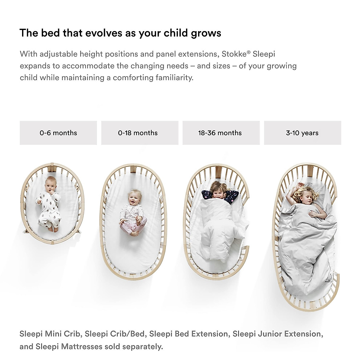 Stokke Sleepi Canopy by Pehr, Natural - for Sleepi Mini & Crib/Bed (Sold Separately) - Washable Soft Organic Cotton