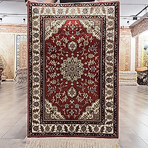 YILONG CARPET 2x3ft 100% Hand Knotted Silk Rug Persian Oriental Carpet 812B2x3