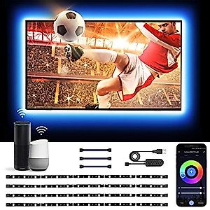 Smart LED Lights for TV - 6.56FT TV LED Backlights Work with Alexa and Google Assistant, App and Voice Control Strip Lights for 32-65 inch TVs, Computer, Bedroom, 16 Million RGB DIY Colors