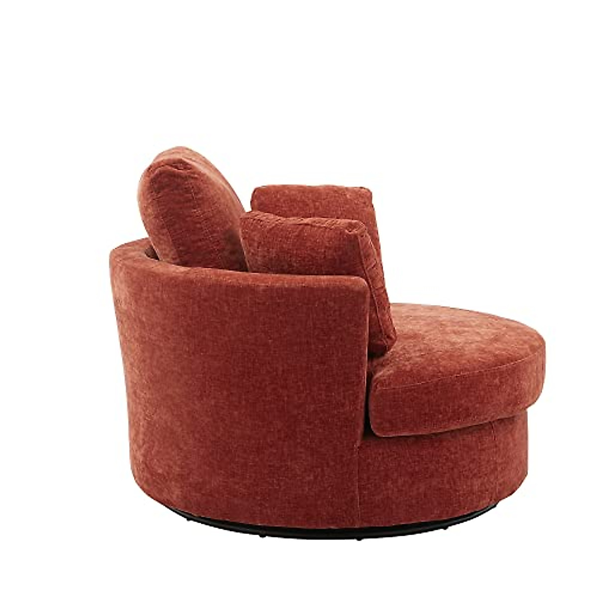 360° Swivel Accent Barrel Chair with 3 Pillows Furniture Set,Upholstered Oversized Leisure Round Loveseat Recliner Cozy Club Sofa Chaise Lounge Circle Armchair for Living Room/Hotel/Nursery/Office