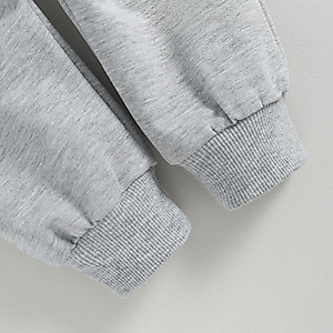 Baby Toddler Boys Fall Winter Outfits Little Dude Letter Printed Long Sleeve Sweatshirts Pants 2Pcs Clothes Set (Dark Green, 6-12 Months)