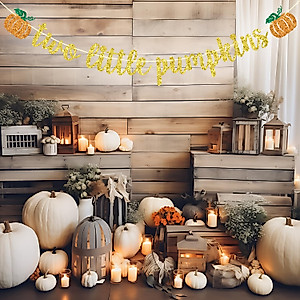 Two Little Pumpkins Banner, Twins Birthday Party Decor, Boys Girls Little Pumpkin Decor, Fall Twins Baby Shower Gender Reveal Party Decorations, Gold Glitter