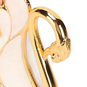 GLOGLOW Swan Base Holder, Innovative Gold Smoother Edges Swan Base Holder Coffee Dinnerware Set with Forks Spoons for Bistros Bars Amily (Golden White Spoons)