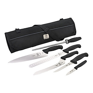 Mercer Culinary Millennia 7-Piece Knife Roll Set,Black