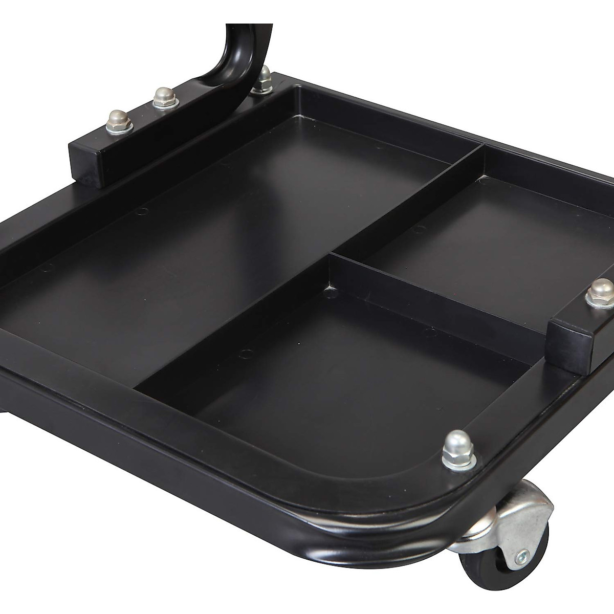 Torin TR6100W BlackJack Rolling Creeper Garage/Shop Seat: Padded Mechanic Stool with Tool Tray Storage, Black