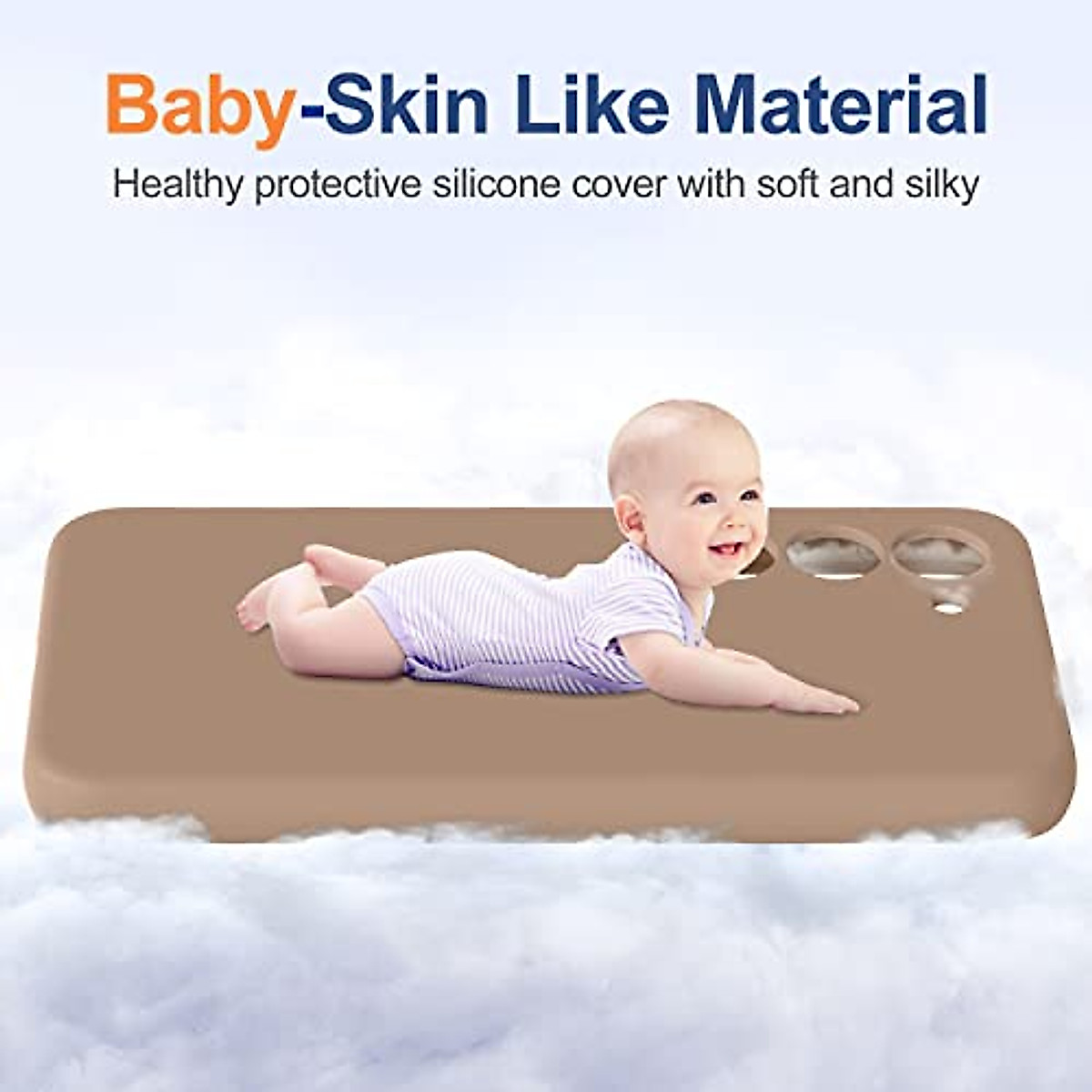 TISOOG Compatible with Galaxy S23 Case 6.1 inch-Silicone Full Cover Shockproof Protective Case with Soft Microfiber Lining Support Wireless Charging Phone Case for S23,Light Brown