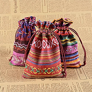 jianxun 25 Pack Mini Drawstring Gift Bag 3.9x5.5inch , Cotton Linen Jute Cloth Sack Muslin Bags for Fiesta Gift Bags Taco Llama Cactus,Mexican Themed Fiesta Party Decorations Wedding Party multi