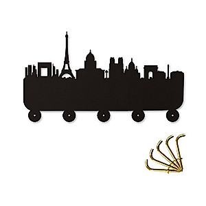 The Geeky Days France Paris Skyline Tourist Attraction Home Decor Wall Art Modern Wall Hooks Clothes Robe Towel Hooks Bathroom Door Living Room Wall Decor