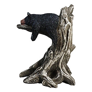 Ebros Lazy Days of Summer Black Bear Sleeping On Tree Branch Statue Wildlife Forest Rustic Cabin Decor Bear Figurine