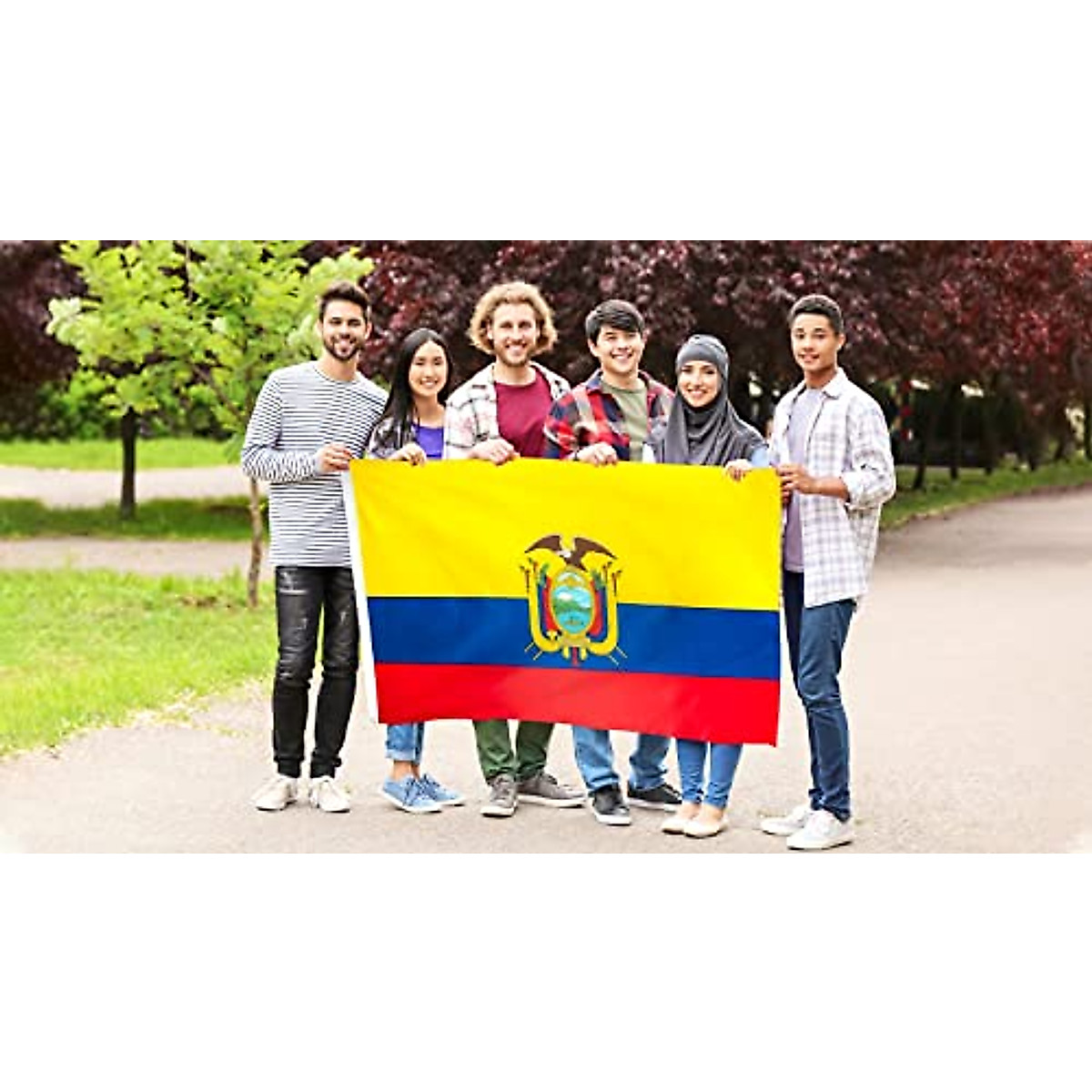DANF Ecuador Flag 3x5 Foot Polyester Ecuadoran National Flags Polyester with Brass Grommets 3 X 5 Ft