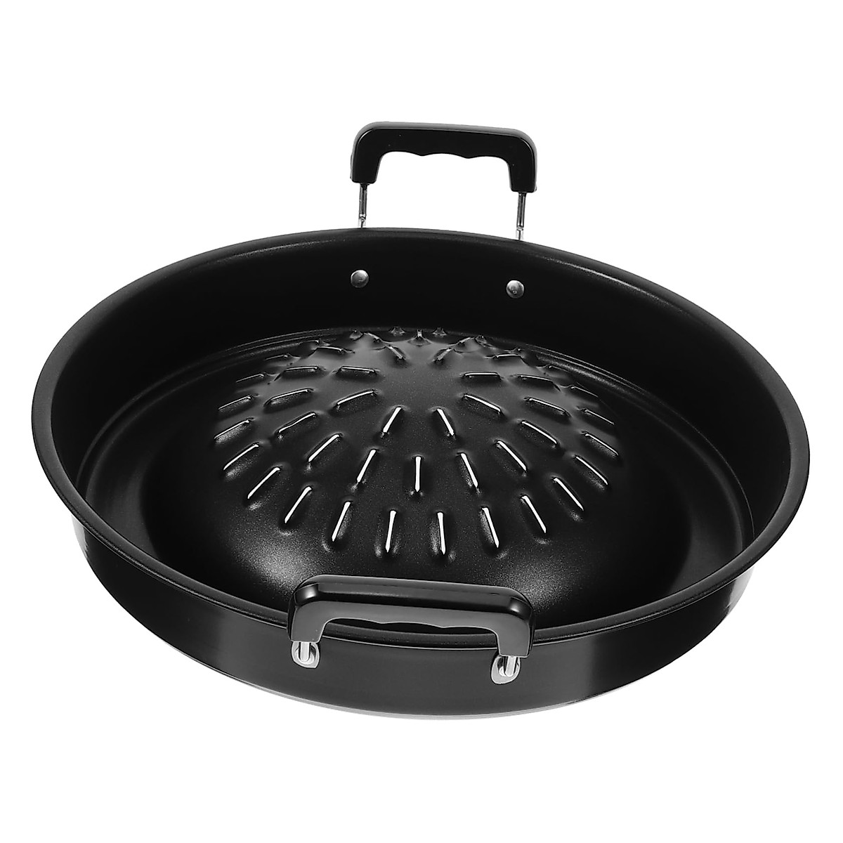 Ciieeo Korean BBQ Grill Pan Non-Stick Barbecue Pan Portable Thai Grilling Pan 30cm Stovetop Barbecue Tray Round Griddle Pan for Home Camping Picnics Restaurant Grilling