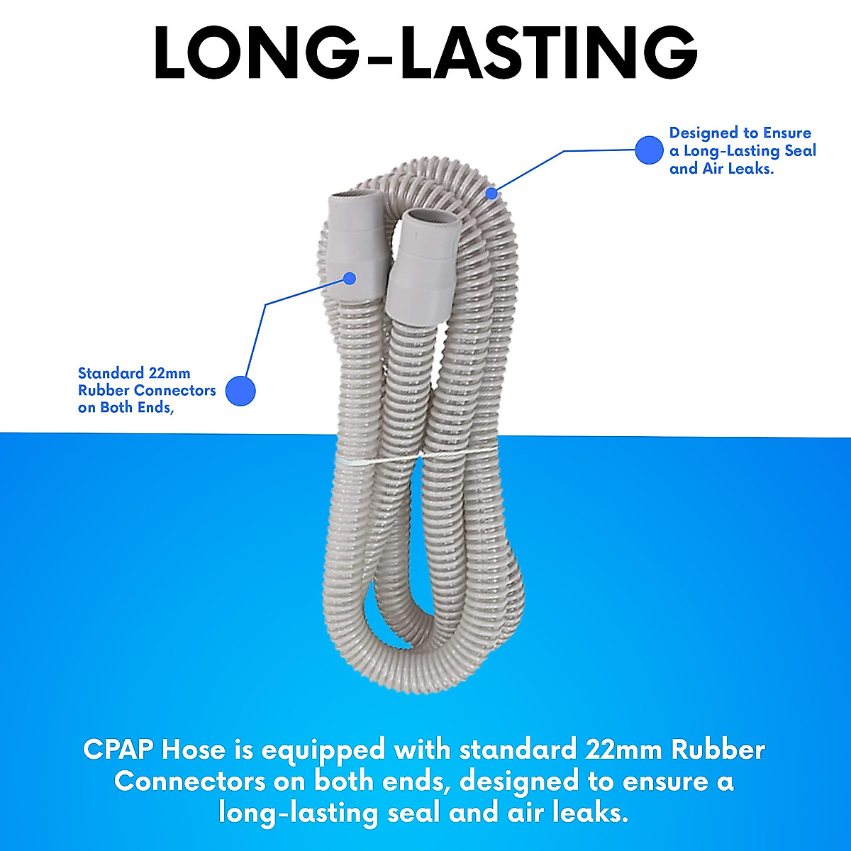 BISTRAS Made in USA - 8 Foot Universal CPAP Tubing - Compatible with All Major CPAP, BiPAP and Most Machines (1 Pack)