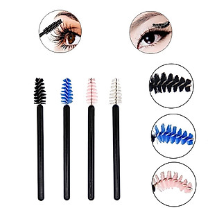 200 Pack Mascara Wands Mini Disposable Eyelash Brushes for Extensions Eye Lash Wand Brow Brush Makeup Tool Bulk, 4 Colors