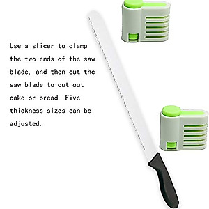 Bread Knife,Bread Slicer,10-Inch serrated knife, High Carbon Stainless Steel Cake Knife, Serrated Bread Cutter with two green splitters