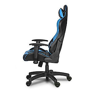 Arozzi Verona Junior Gaming Chair for Kids with High Backrest, Recliner, Swivel, Tilt, Rocker and Seat Height Adjustment, Lumbar and Headrest Pillows Included - Blue