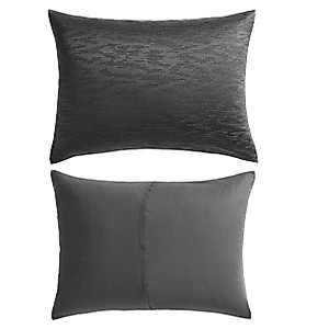 Vera Wang - King Duvet Cover Set, Luxury Textured Weave Bedding with Matching Shams, Ideal for All Seasons, Oeko-Tex Certified (Illusion Black, King)