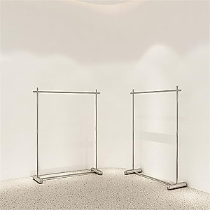 ROLTIN Slim Garment Rails Stainless Steel, Tall Floor Standing Garment Racks Clothes Coat Display Racks Clothing Store Furniture for Small Spaces