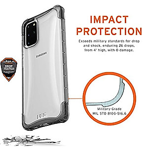 URBAN ARMOR GEAR UAG Samsung Galaxy S20 Plus Case [6.7-inch Screen] Plyo [Ice] Clear Impact Resistant Military Drop Tested Protective Cover