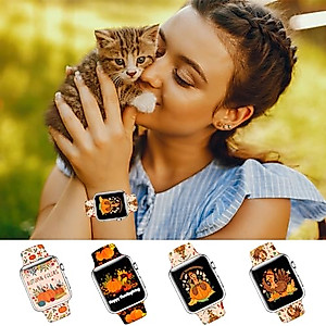 OANGOHW Fall Autumn Thanksgiving Watch Bands Compatible with Watch Band 38mm 40mm 41mm for Women Men
