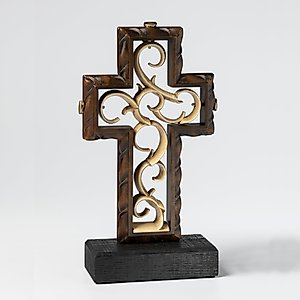Unity Cross® Terra Cotta Rope & Vintage Ivory; Unity Candle Unity Sand Elegant Rustic Alternative