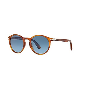 Persol PO3171S Round Sunglasses, Terra Di Siena/Azure Gradient Blue, 49 mm