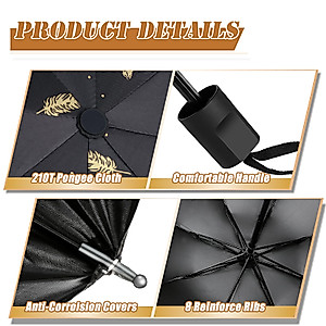 BUKPUD Compact Windproof Umbrellas - Folding Sun & Rain Umbrella - Durable and Lightweight Umbrella for Men Women Kids Adults - Portable Backpack Travel Umbrella (Black)