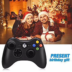 YAEYE Wireless Controller for Xbox 360, 2.4GHZ Gamepad Joystick Wireless Controller for Xbox 360 Console and PC Windows 7,8,10 (Black)