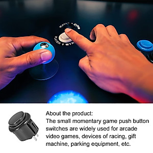 Rebower Momentary Game Push Button Switches Game Button [for Arcade Video Game] 23mm Black 8