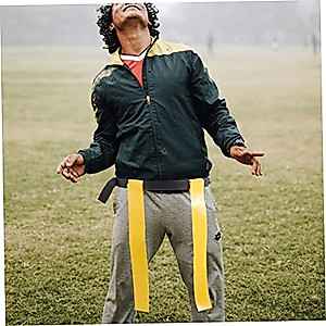 Unomor 2pcs Set Football Streamer Flag Football Flags Kids Backyard Game Flag Football Kit Mens Stuff Womens Athletic Sets Kids Soccer Rugby Waist Belt Flags for Flag Soccer Rugby Belt