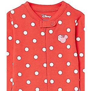 Amazon Essentials Baby Disney Star Wars Marvel Snug-Fit Cotton Footed Pajamas, 2-Pack Minnie Rainbow Chaser, 18 Months
