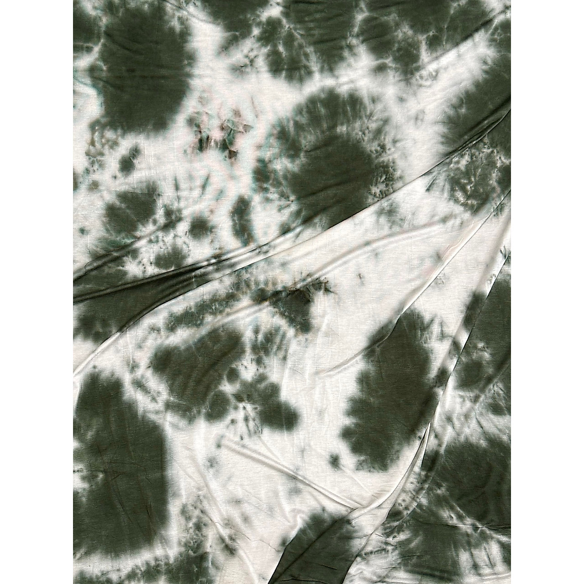 Tie Dye Jersey Knit Fabric by The Yard - 4 Way Stretch - Stretch Material for Sewing - Polyester-Cotton Stretch Fabric by The Yard - 58 Inch Width (Hunter Green and White)
