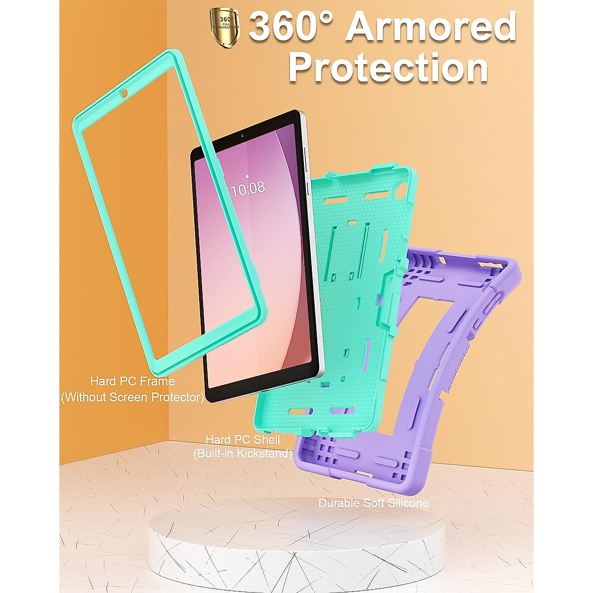 WESOROL Lenovo Tab M8 4th Gen Case 2023 Release,Kids Friendly Lenovo M8 Tablet 4th Case with Kickstand,Heavy Duty Protective Cover for Lenovo Tab M8 4th Gen Case 8.0 Inch (TB300FU/TB300FX) - Purple