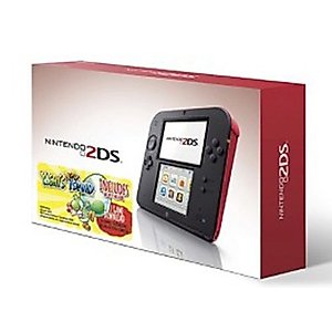 Nintendo 2DS Red Console with Yoshi's New Island Game
