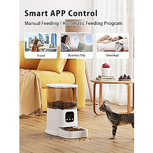 Automatic Cat Feeders with APP Control - 2.4G WiFi Food Dispenser, 6L Automatic Pet Feeder with Voice Recorder, Food Treat Dispenser for Cat & Dog
