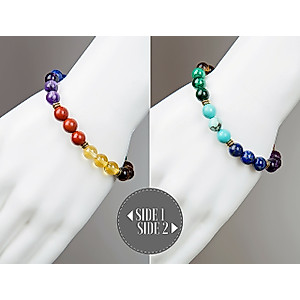 SPUNKYsoul 3 of Each Stone Single Chakra Balancing Bracelet Authentic Crystal Stones for Women Collection