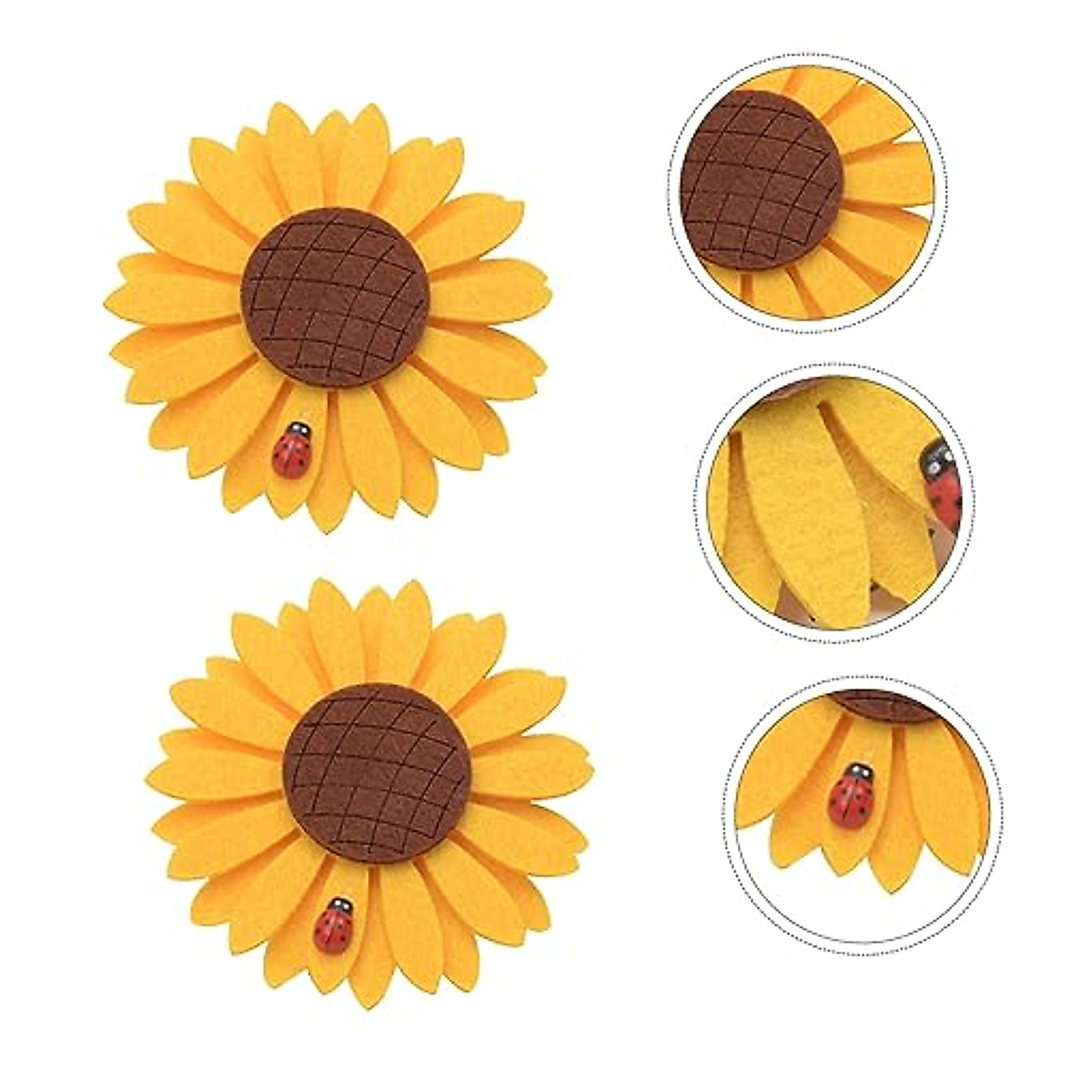 Garneck 6 Pcs Sunflower Curtain Buckle Magnetic Curtain Clips Sunflower Curtain Holdbacks Metallic Curtain Tie Buckle Curtain Tie Backs Curtain Fastener Decorate Non-Woven Fabric Delicate