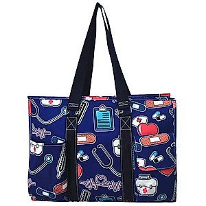 NGIL All Purpose Organizer 18" Large Utility Tote Bag 2019 Spring Collection (Nurse Navy)