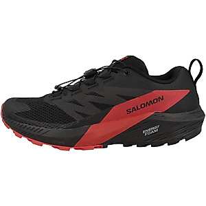 Salomon Men's Sense Ride 5, Black Fiery Red Black, 9