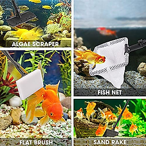 VIVOSUN 6-in-1 Aquarium Cleaning Tools, Adjustable Fish Tank Clean Kit with Long Telescopic Handle