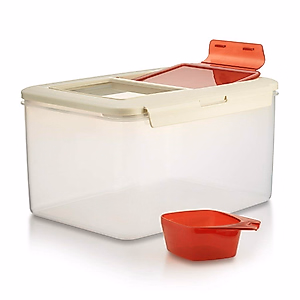 Komax Biokips Extra Large Food Containers, 20lb Food Storage Bins with Lids & Scooper, BPA Free Airtight Kitchen Storage Containers to Store Dry Food, Cat/Dog Food Storage Container (13 x 10 x 7.5)