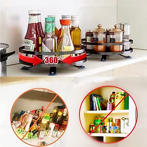 MAYAYOO Lazy Susan Turntable Organizer, 10 Inch Round Rotating Spice Rack for Cabinet, Kitchen, Pantry, Countertop, Refrigerator, Vanity, Bathroom