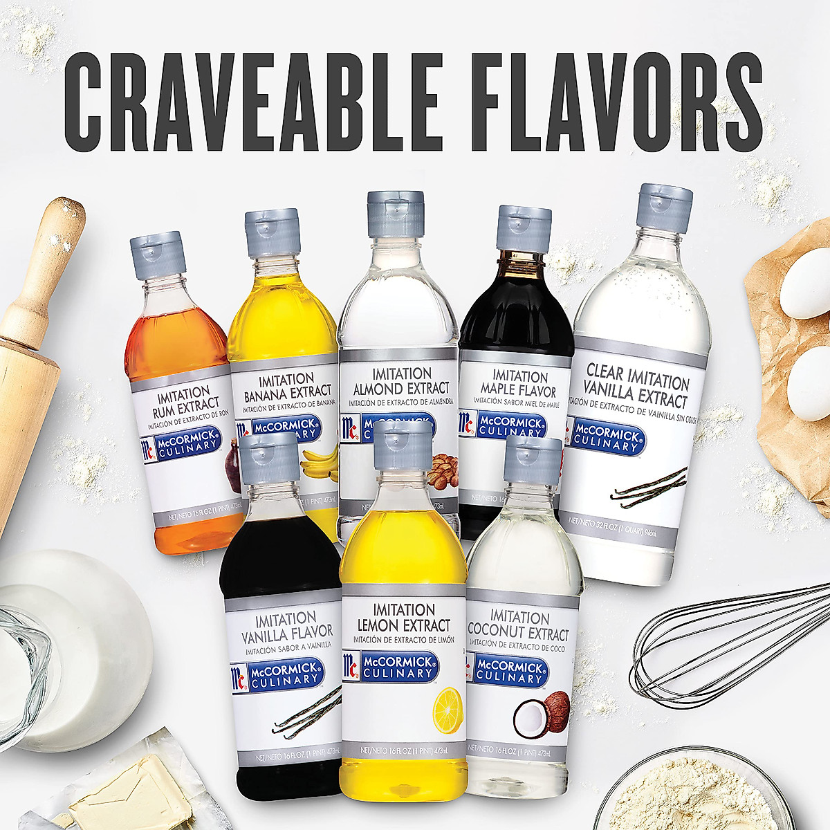 McCormick Culinary Clear Imitation Vanilla Extract, 32 fl oz - One 32 Fluid Ounce Bottle of Clear Vanilla Flavoring for Baking, Perfect in Baked Goods, Frostings, Custards and Desserts