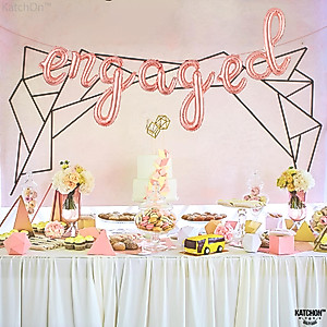 KatchOn, Rose Gold Engaged Balloons - 10 Feet, 16 Inch | Engagement Balloons for Engagement Party Decorations | Engagement Decorations | Bachelorette Party Decorations | Bridal Shower Decorations