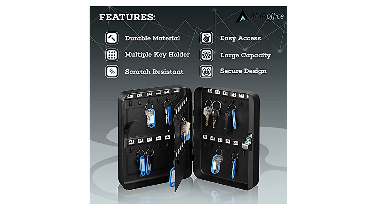 AdirOffice Key Lock Box for Secure Key Organization